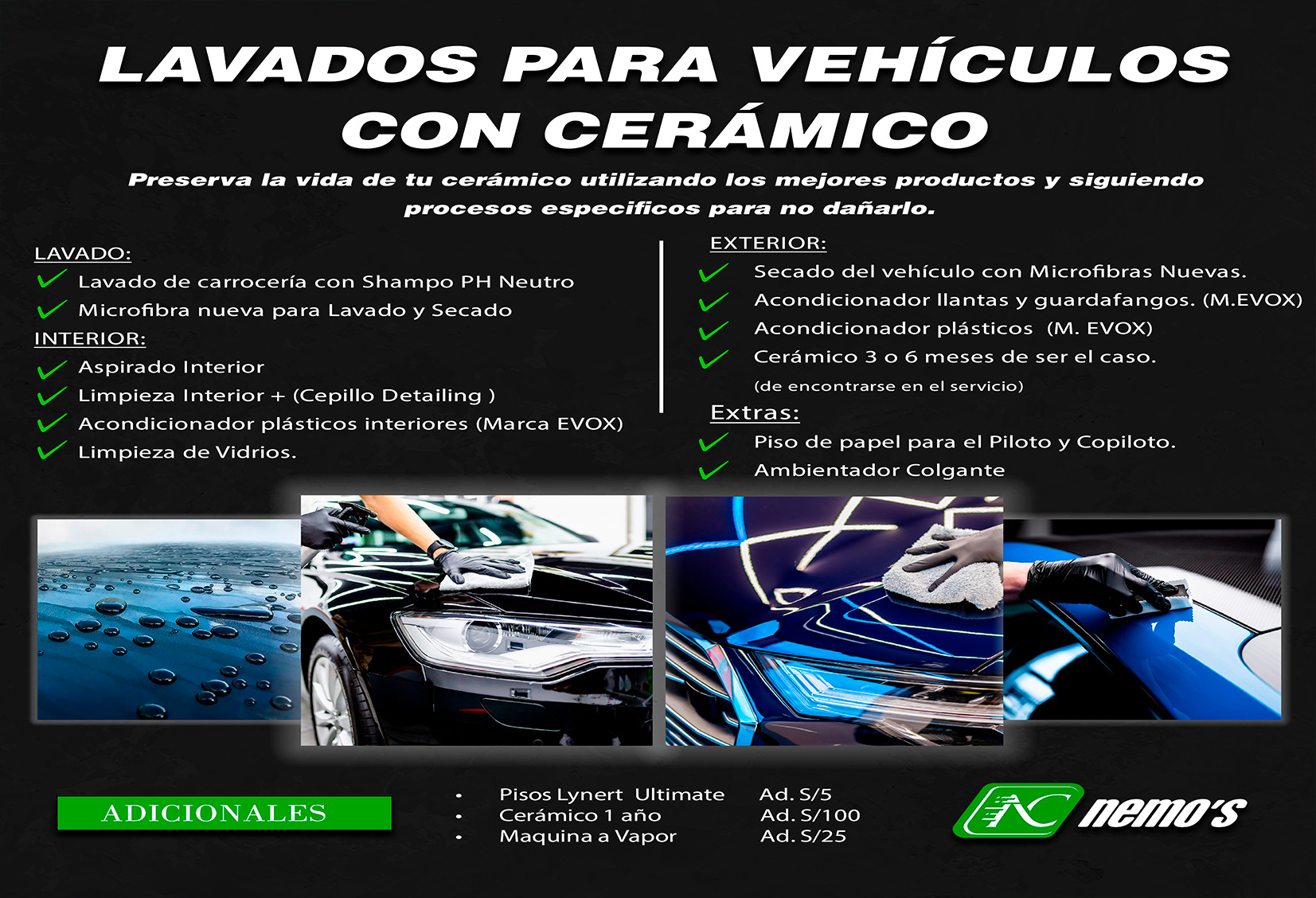LAVADO PARA VEHÍCULO CON CERÁMICO – NEMO'SCAR Carwash Autodetailing