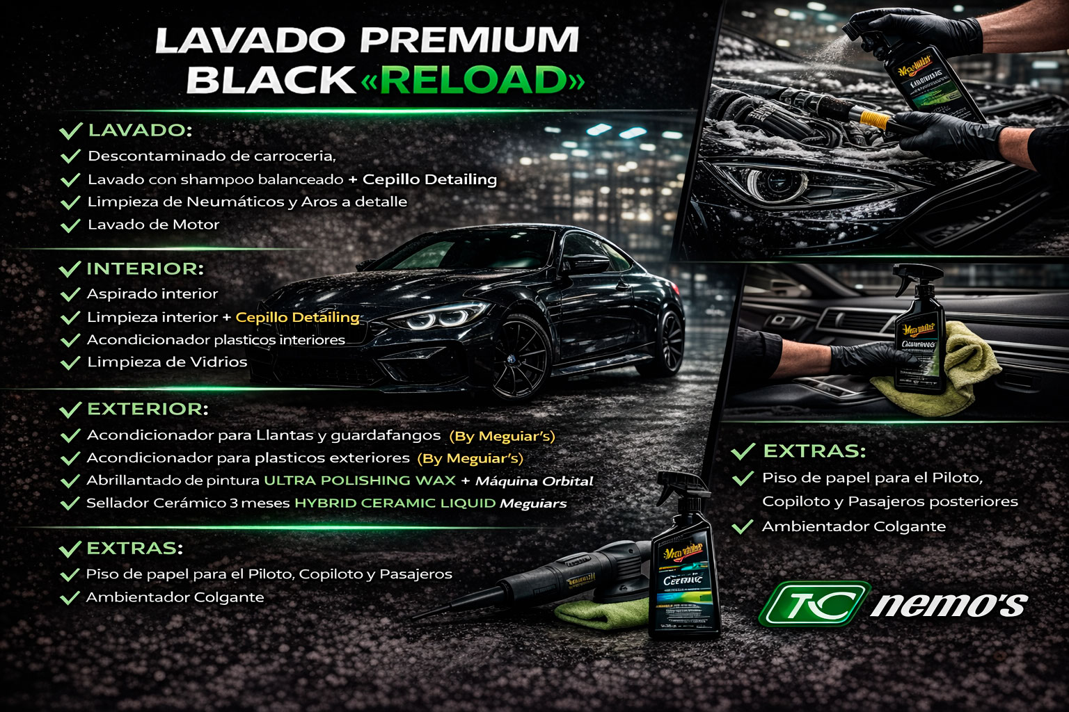 LAVADO PREMIUM BLACK «RELOAD» – NEMO'SCAR Carwash Autodetailing
